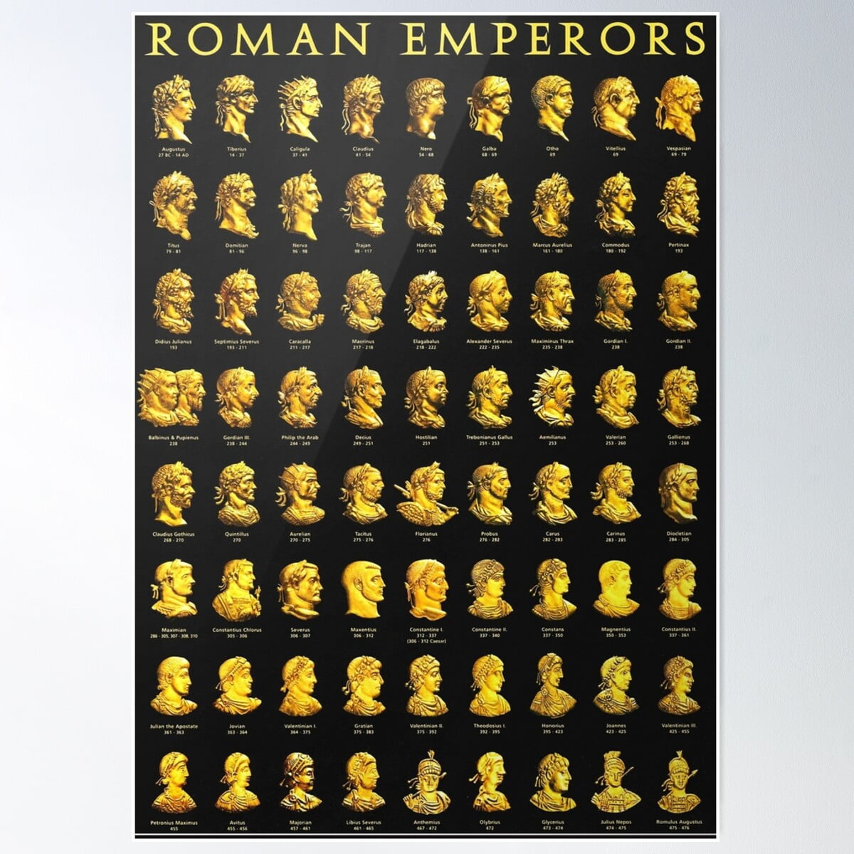 Roman Emperors Poster Poster Wall Art, Modern Wall Decor For Living ...