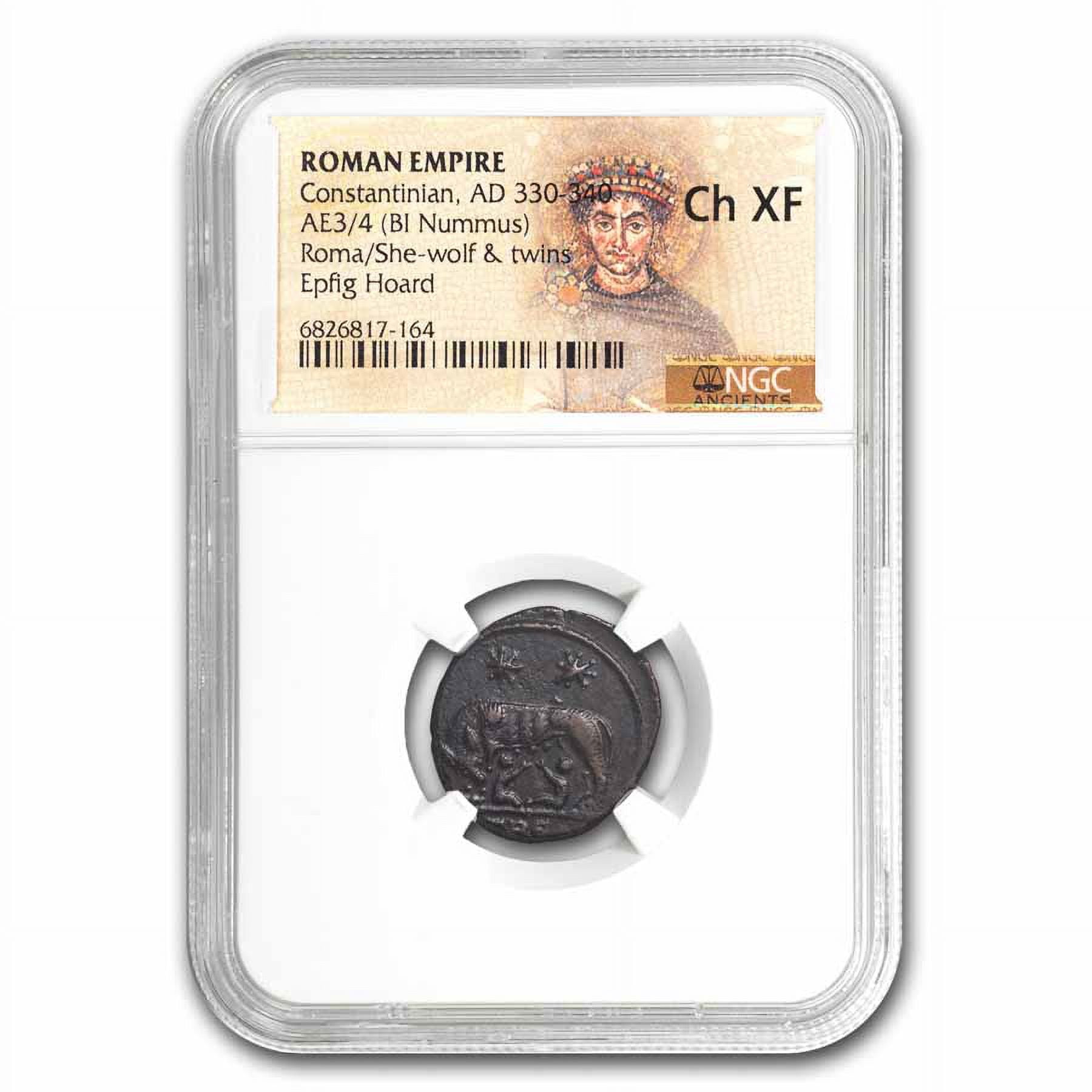 Roman Empire BI Nummus Urbs Roma(330-340 AD) XF NGC (Epfig Hoard ...