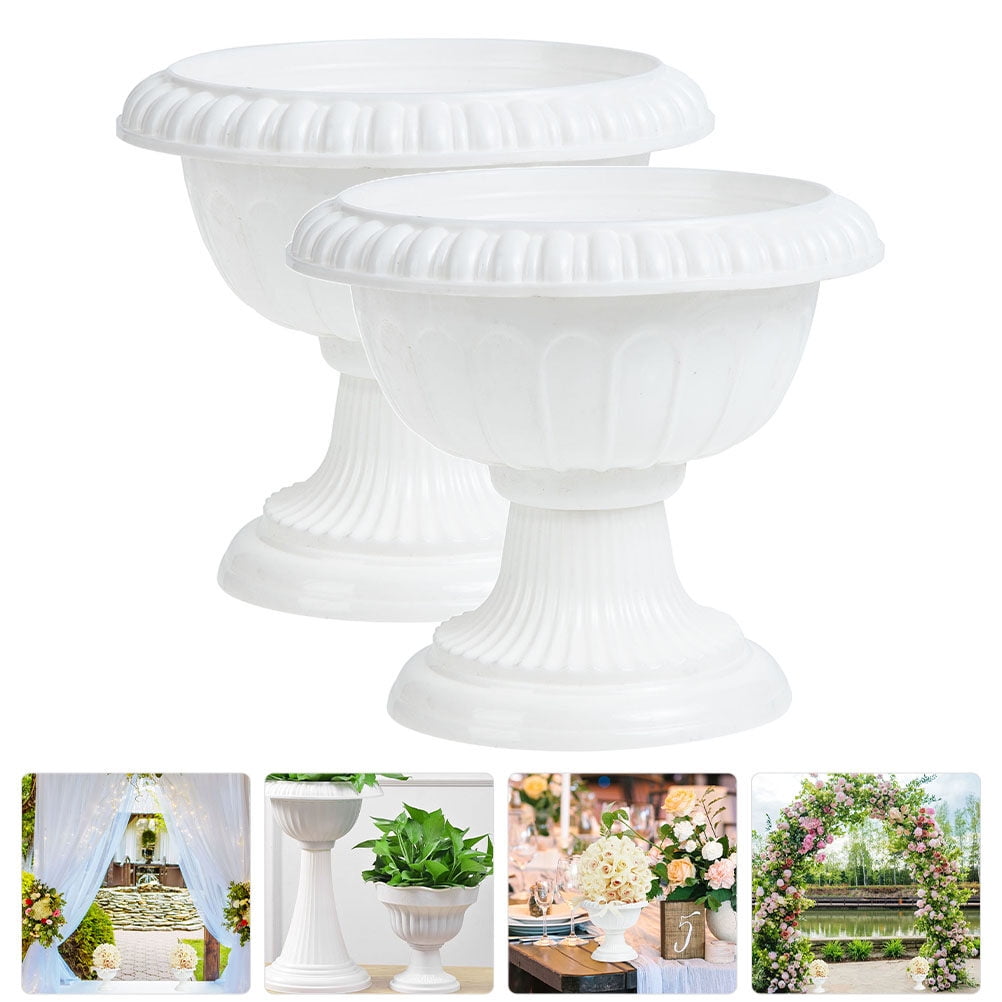 CIMAXIC Vintage Style 2Pcs Plastic Wedding Urn Planter Nonfading Garden ...