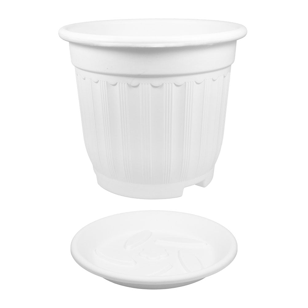 Roman Flower Pot European Style Flower Pot 21.00X21.00X17.60CM White ...