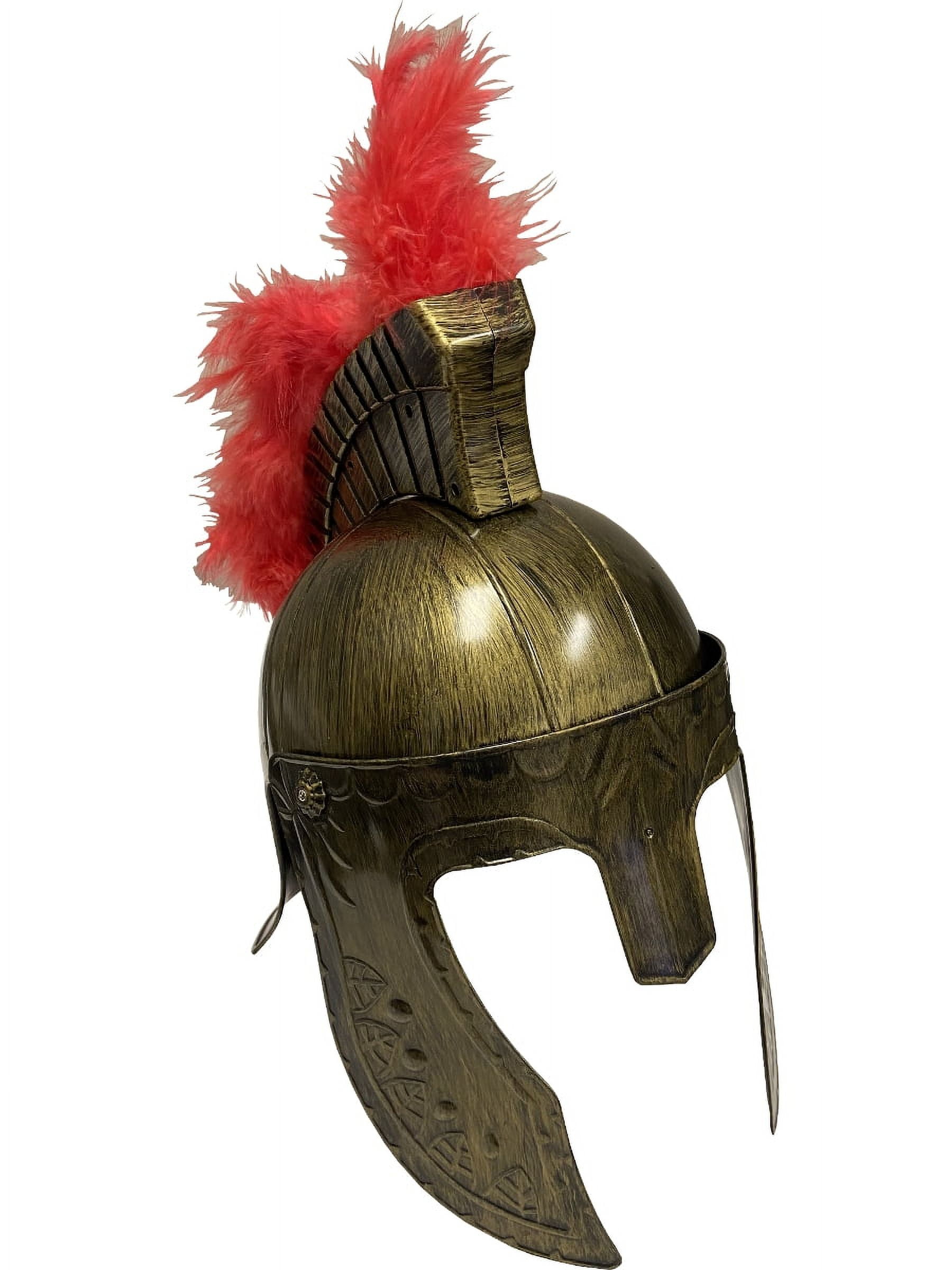 Roman General Centurion Helmet With Faux Feather Trim Costume Accessory ...