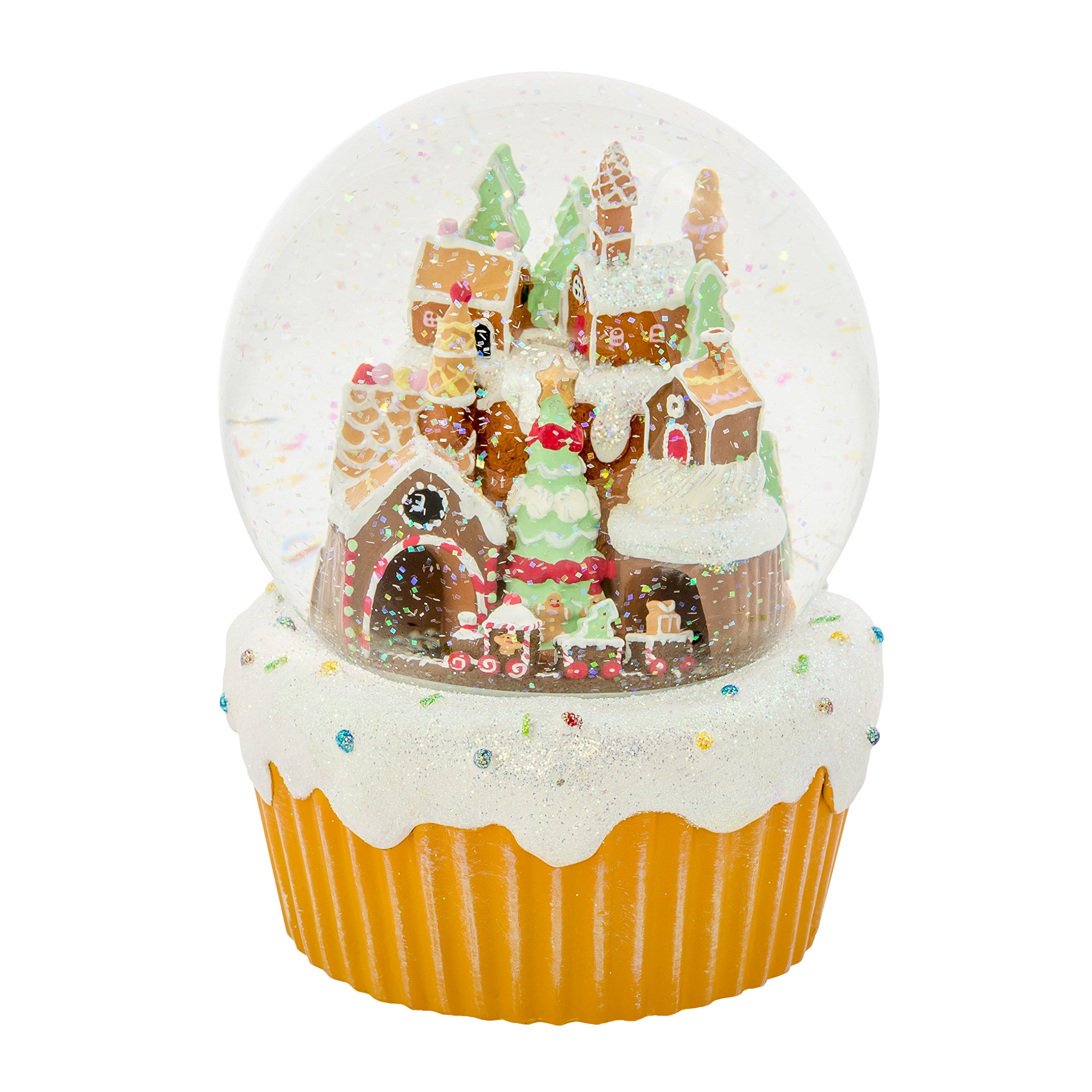 Roman Gingerbread Village Train 120MM Musical Glitterdome Water Globe ...