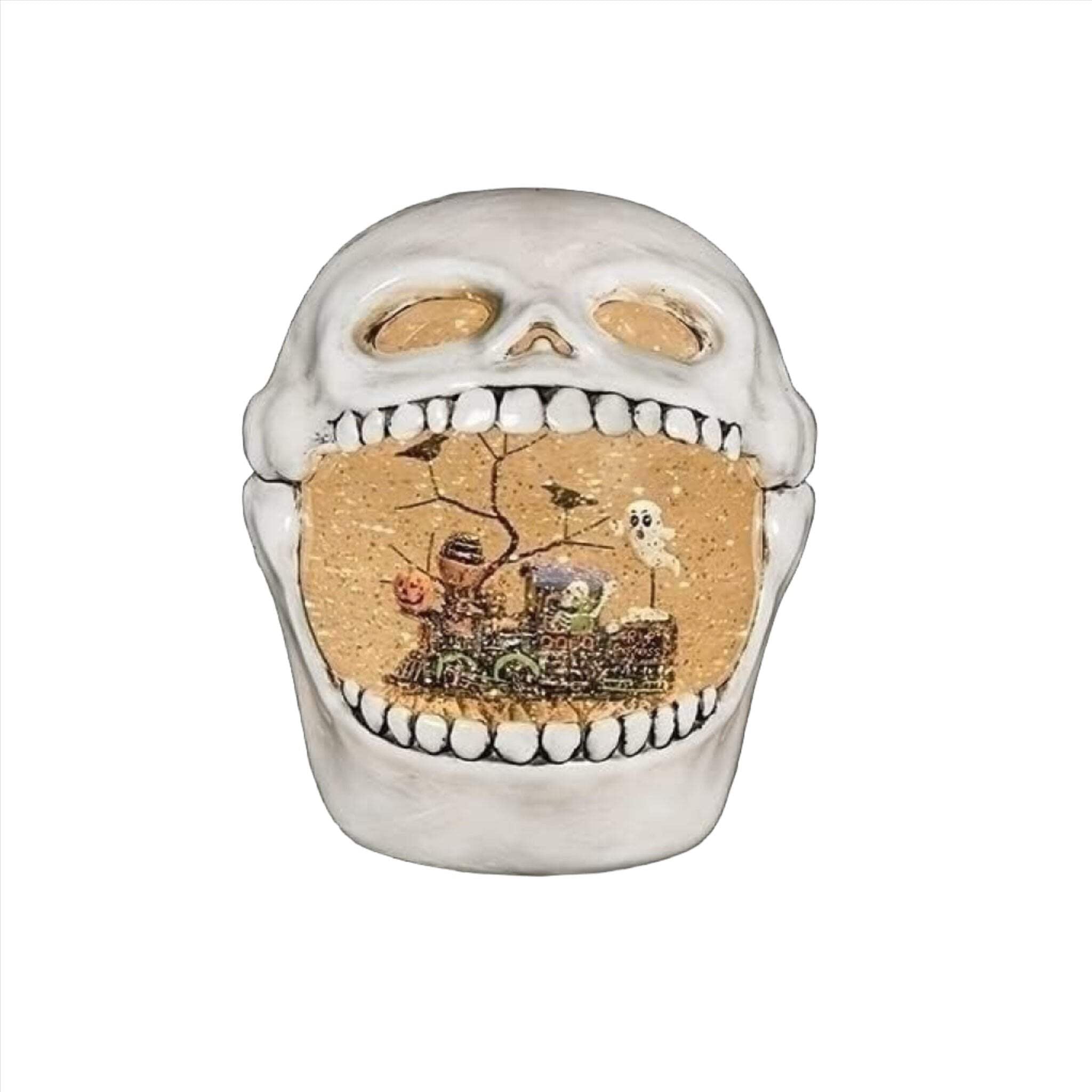 Roman Halloween Lit Skull Swirl with Train Scene - Walmart.com