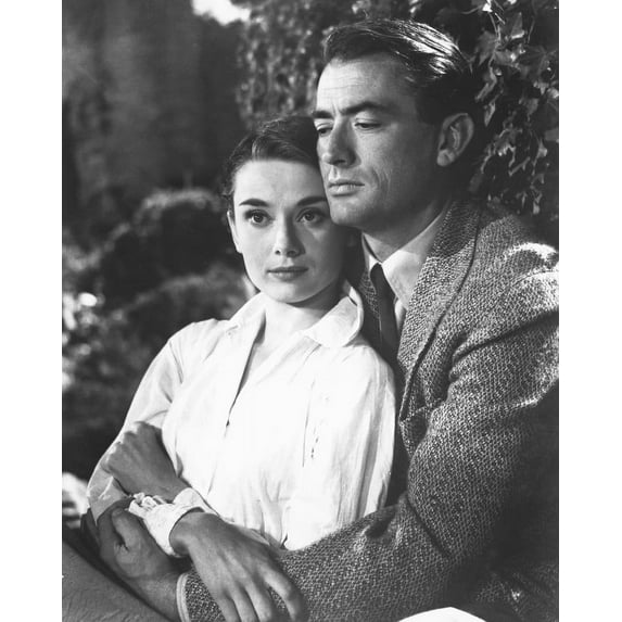 Roman Holiday Gregory Peck Embraces Audrey Hepburn 24x36 Classic ...