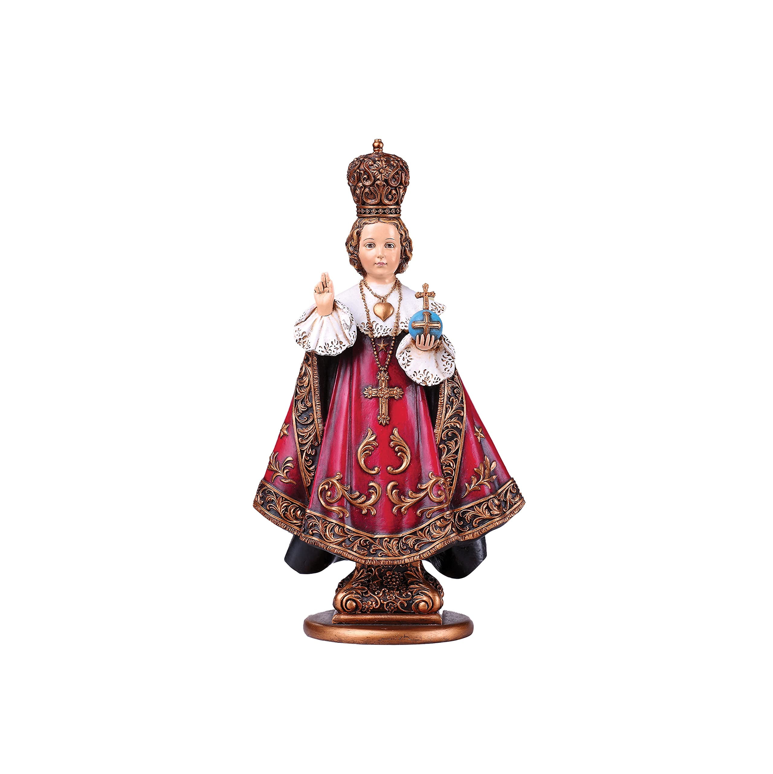 Roman Infant Of Prague With Cross Royal Red Robes 5 x 10 Inch Resin ...