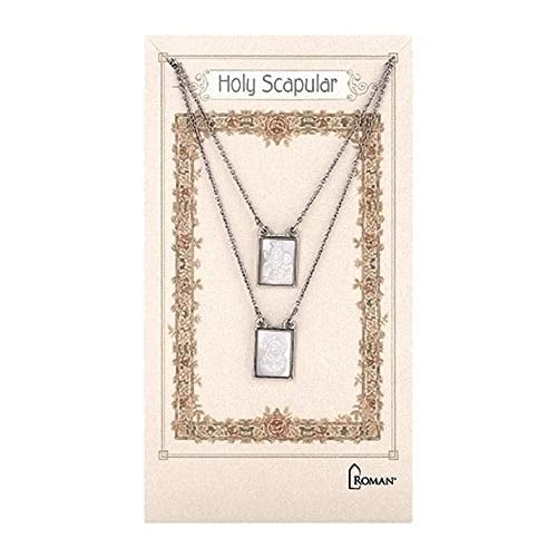 Roman Infinity Holy Scapular Silver Zinc Necklace 26 Inches Long ...