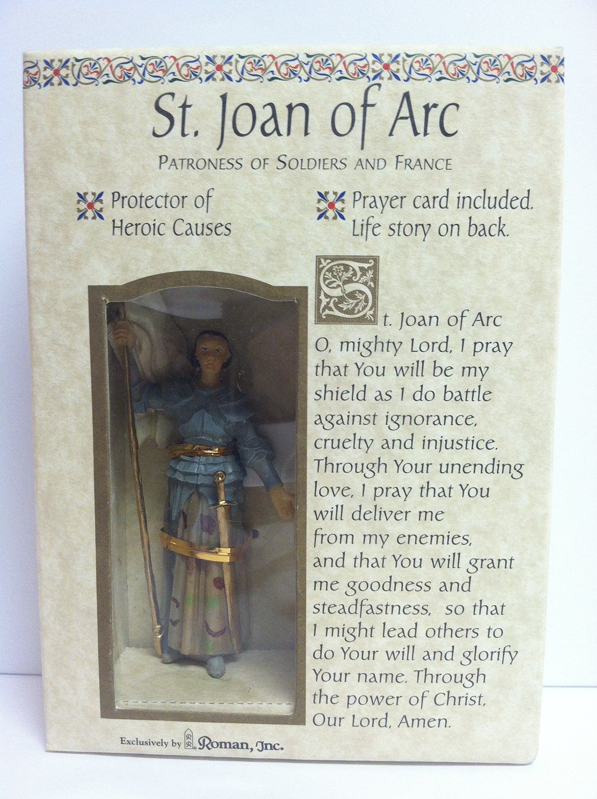Roman Joan of Arc in Armor with Flag Patrons and Protectors Figurine ...