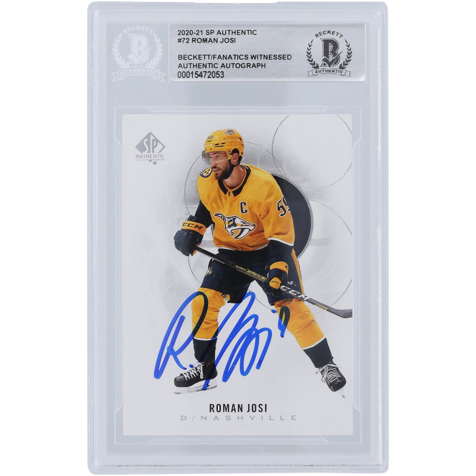 Roman Josi Nashville Predators Autographed 2020 21 Upper Deck Sp