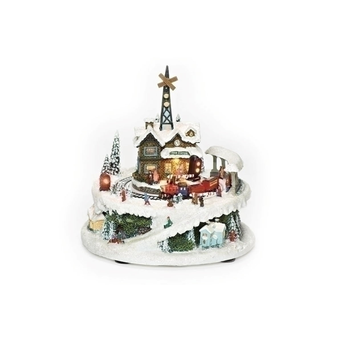 Roman LED Lighted Musical Train Station Holiday Figurine - 6.75 ...