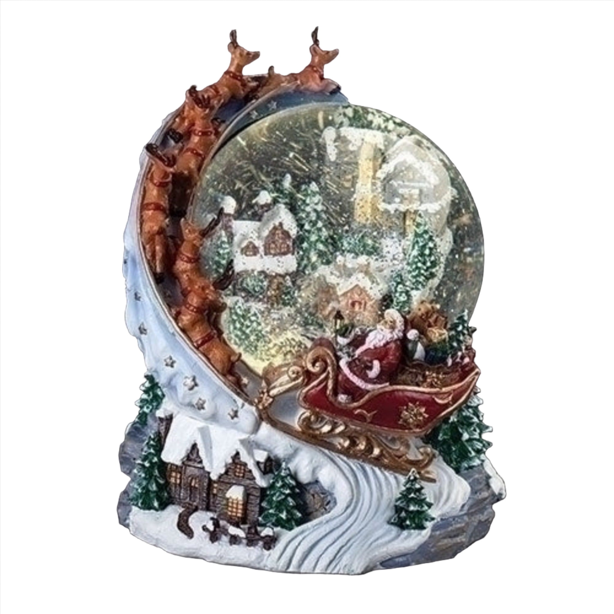Roman LED Musical Swirl Santa Over Town 120MM Dome - Walmart.com