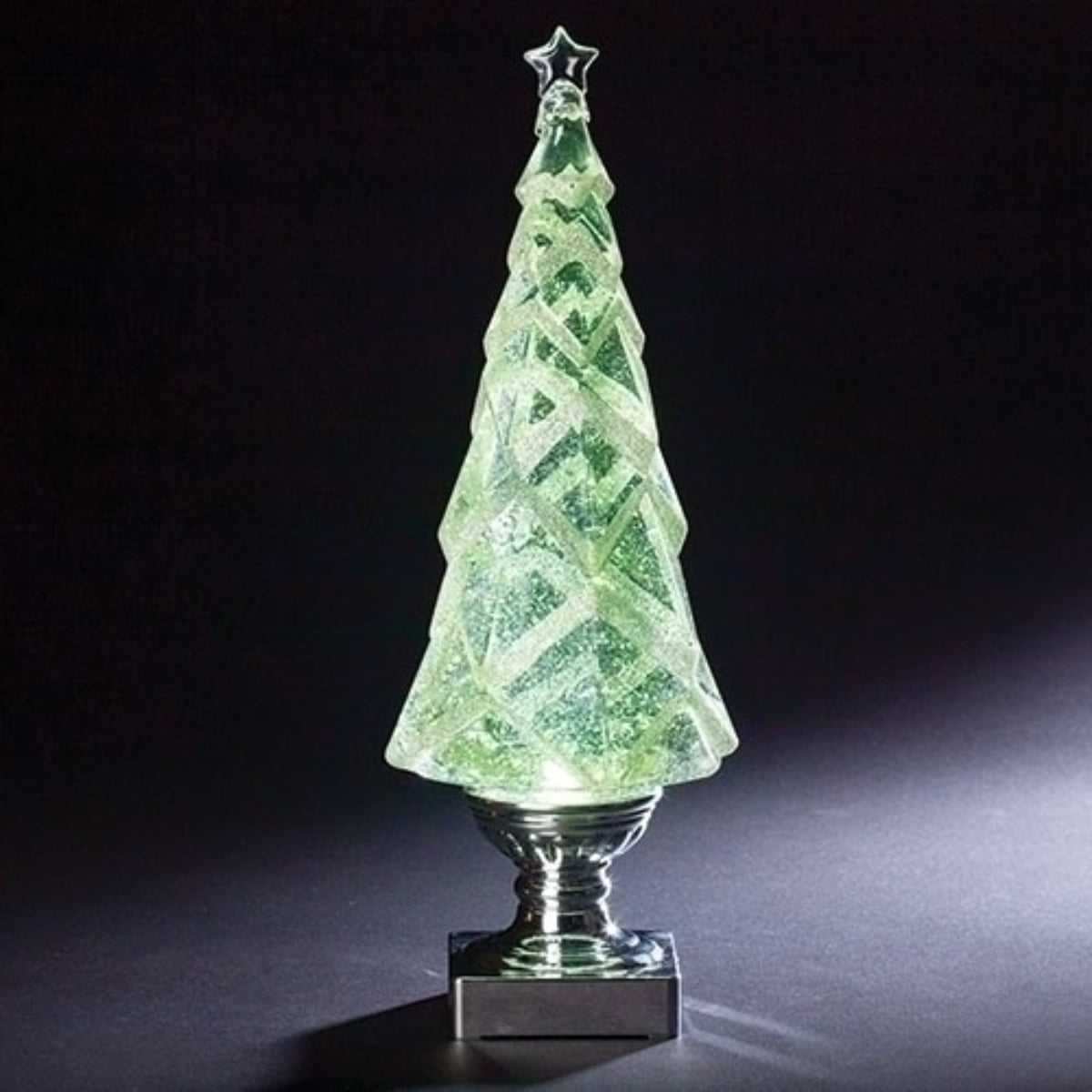 Roman Led Swirl Tree Silver White Glitter, 14 inch - Walmart.com