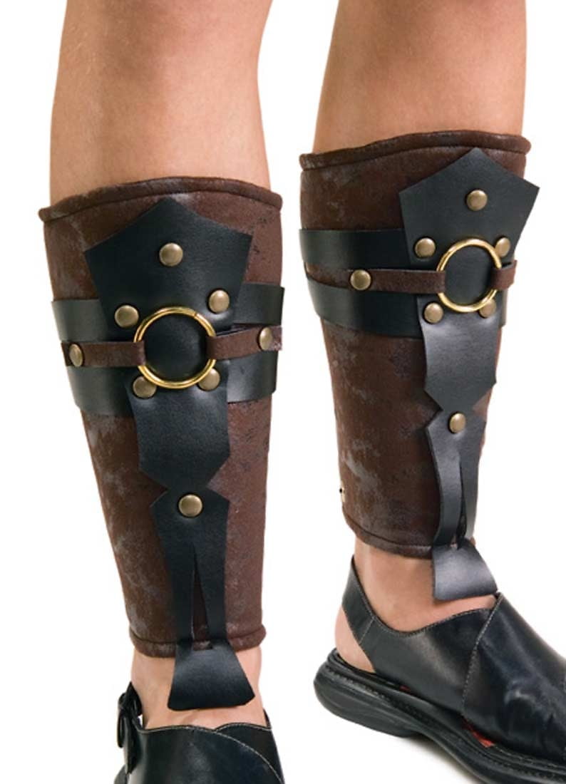 Roman Leg Guard Costume Generic One Size Male Adult Brown Fancy Dress ...