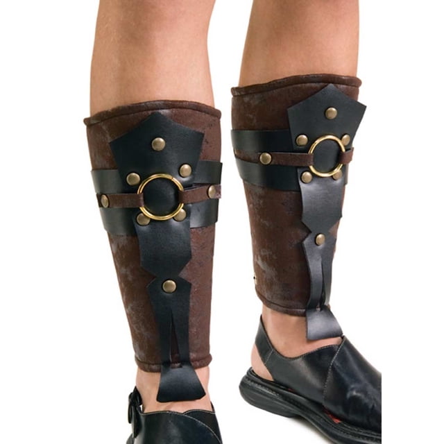 Roman Leg Guard Costume Generic One Size Male Adult Brown Fancy Dress ...