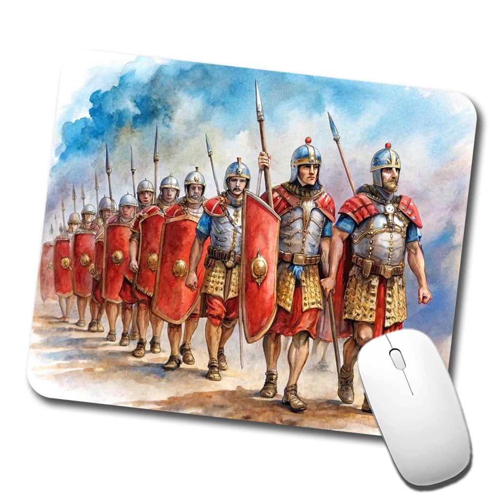 Roman Legion Marching In Formation Watercolor Mouse Pad Low Profile ...