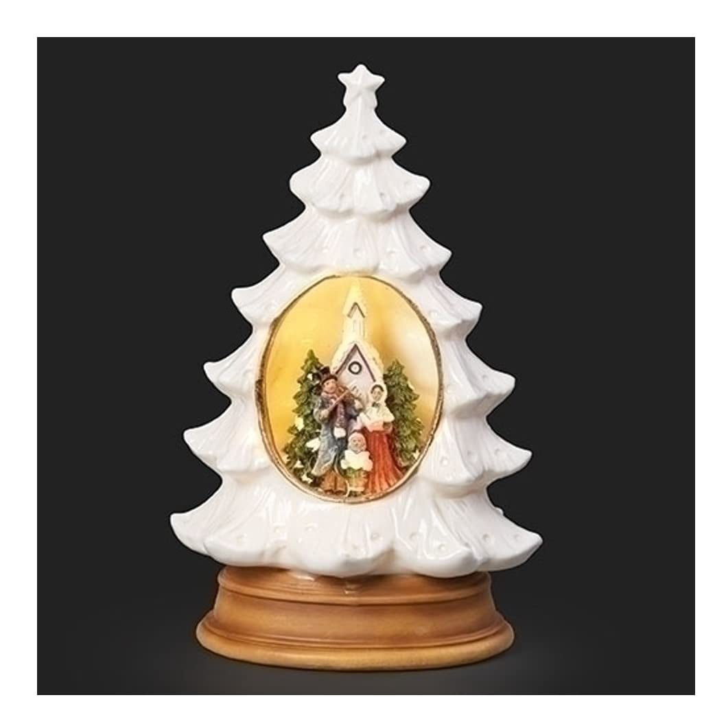 Roman Lighted Tree Diorama with Carolers Figurine, 11-inch Height ...