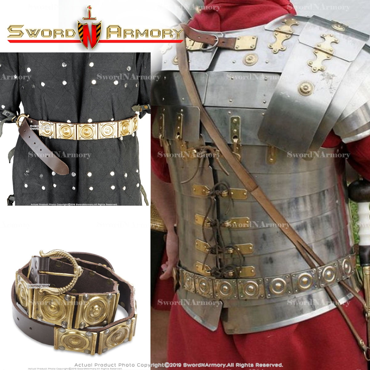 Roman Military Soldier Legionary Leather Belt Centurion Genuine Brass ...