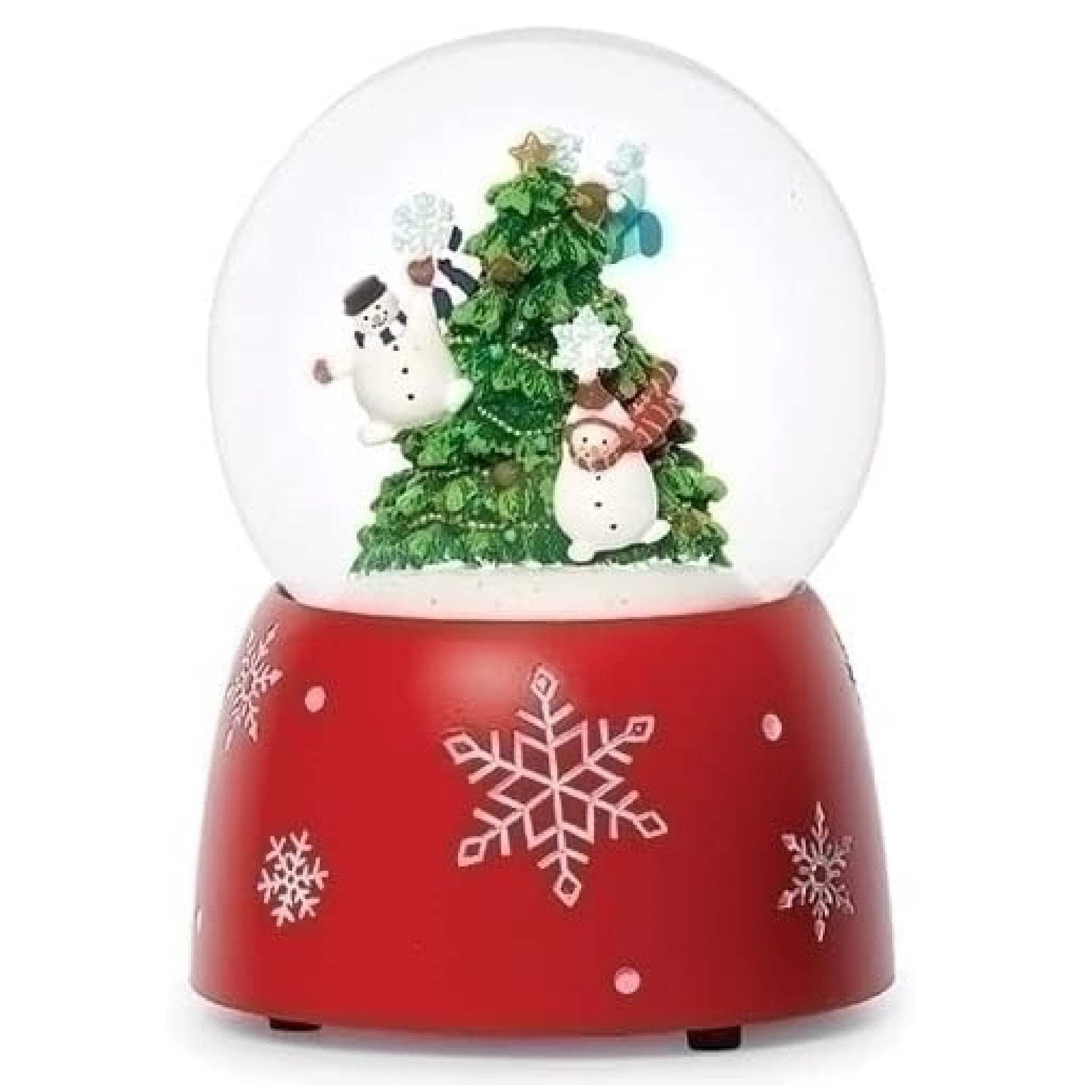 Roman Musical Wind Up Snowmen Dome Rotating Christmas Tree Snowglobe ...