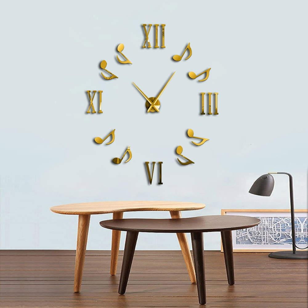 Roman Numerals With Musical Notes Giant Luxury Wall Clocks Large Wall ...