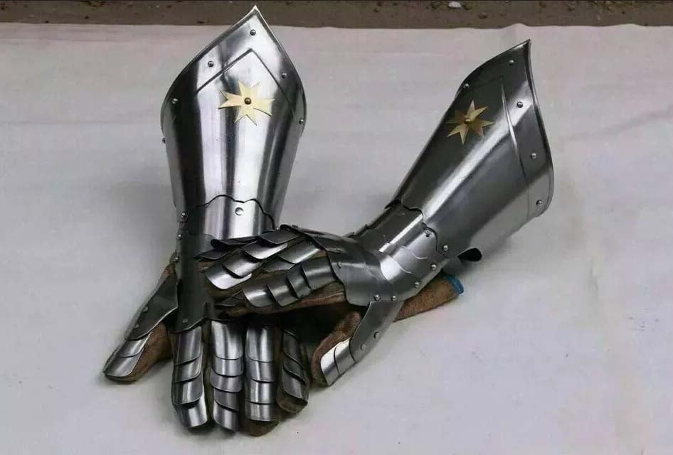 Handmade Gauntlets Medieval Steel Gloves Gothic Armor Cosplay Halloween ...