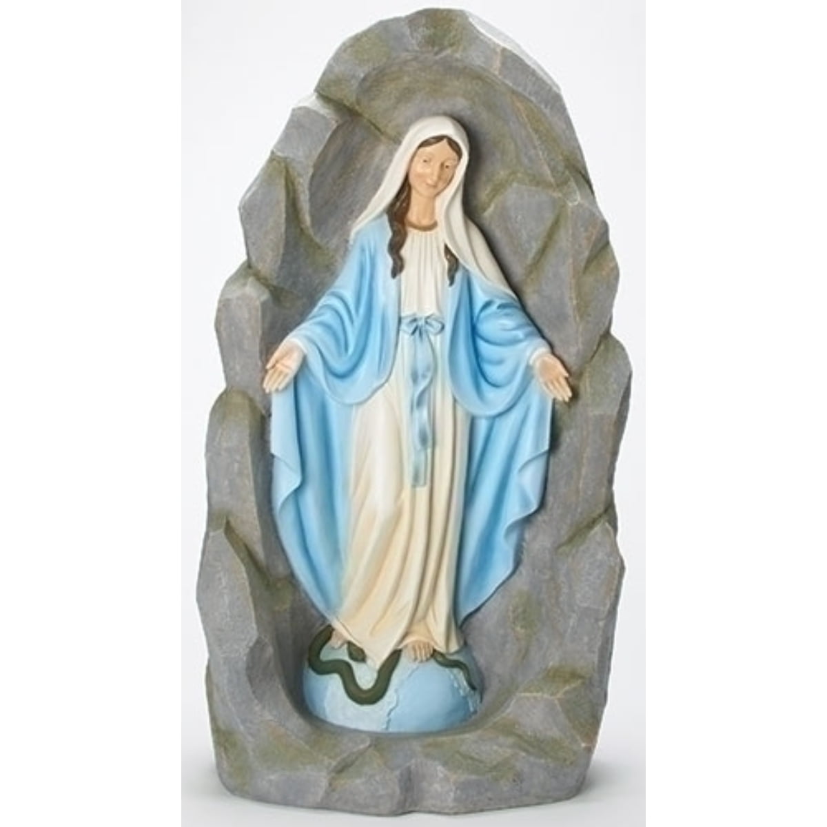 Roman Our Lady of Grace Grotto Outdoor Garden Statue - 36" - Blue and ...
