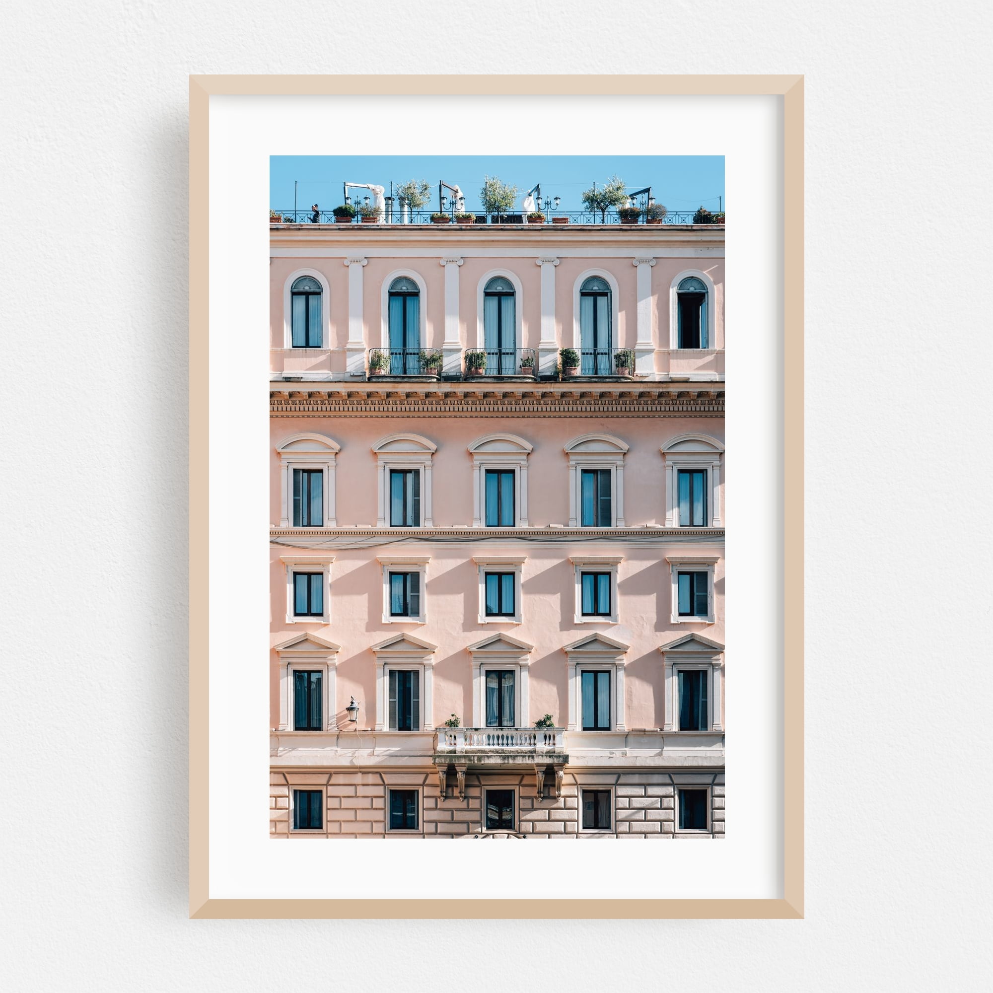Roman Pastels - Rome Lazio Italy Photography Oak Framed Wall Art Print ...