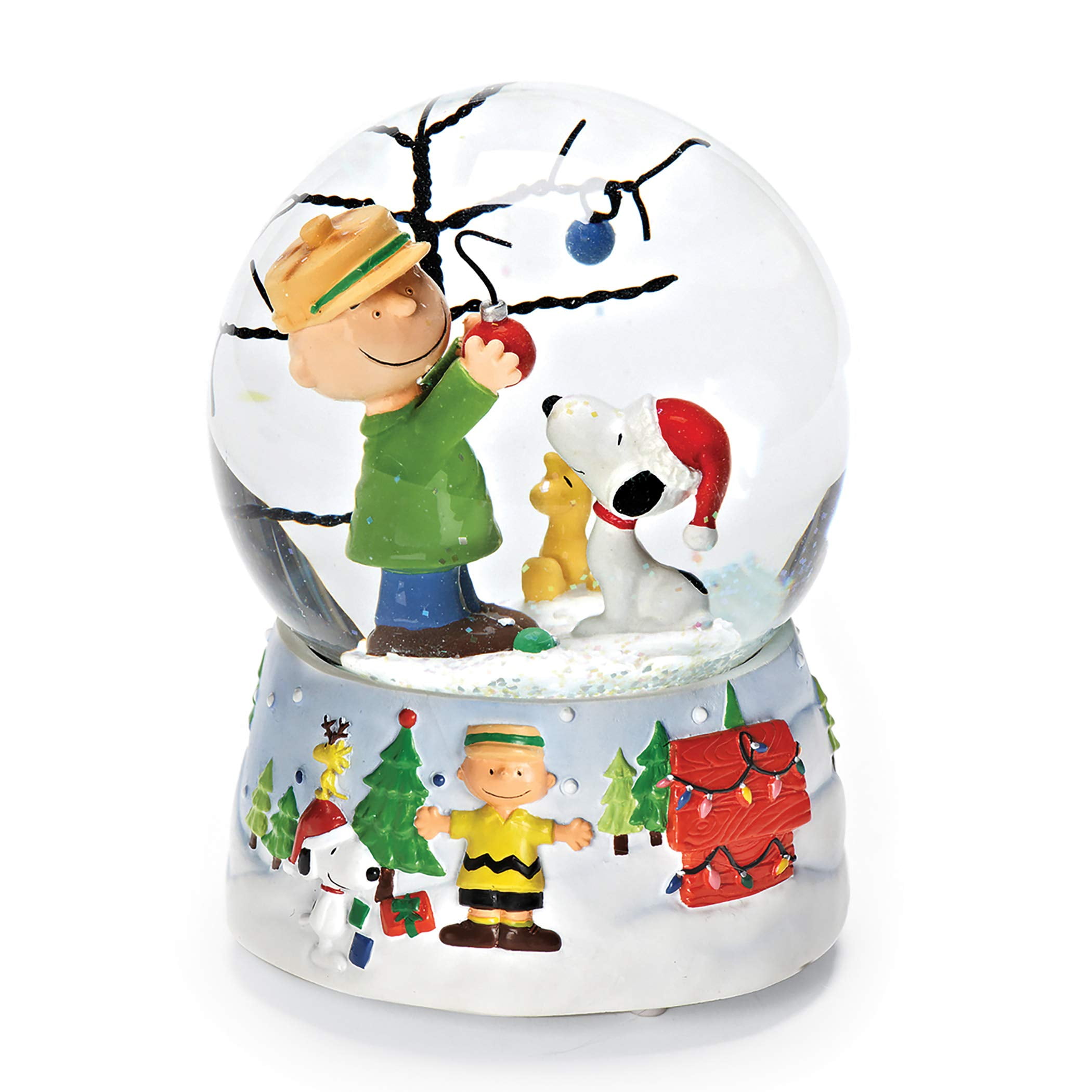 Roman Peanuts Snoopy and Charlie Brown 100mm O Christmas Tree Musical ...
