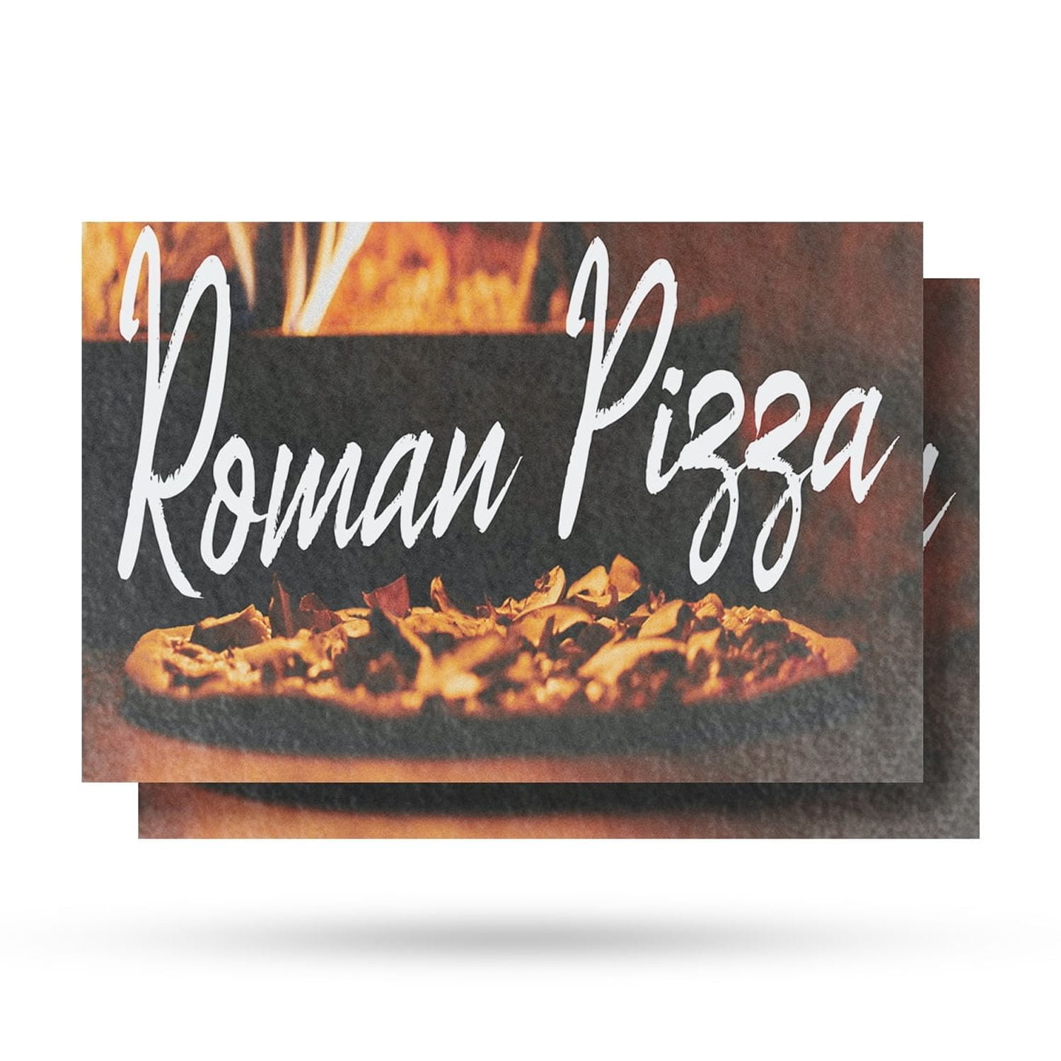Roman Pizza Vinyl Decal 2 Pack of 18 Inch x 24 Inch Weatherproof Heavy ...