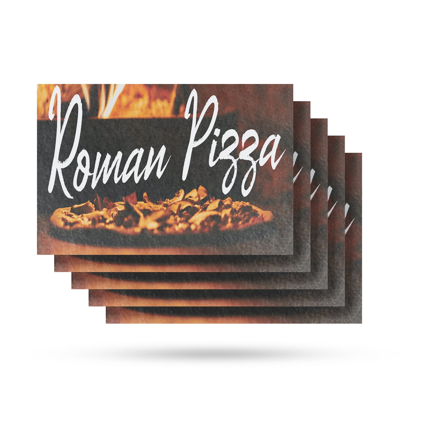 Roman Pizza Vinyl Decal 5 Pack of 12 Inch x 16 Inch Weatherproof Heavy ...
