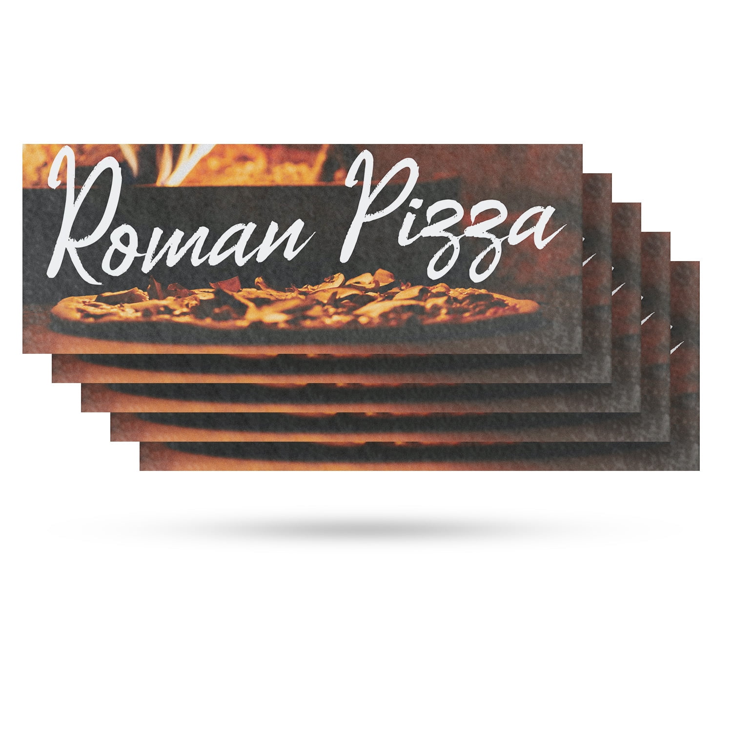 Roman Pizza Vinyl Decal 5 Pack of 12 Inch x 5 Inch Weatherproof Heavy ...
