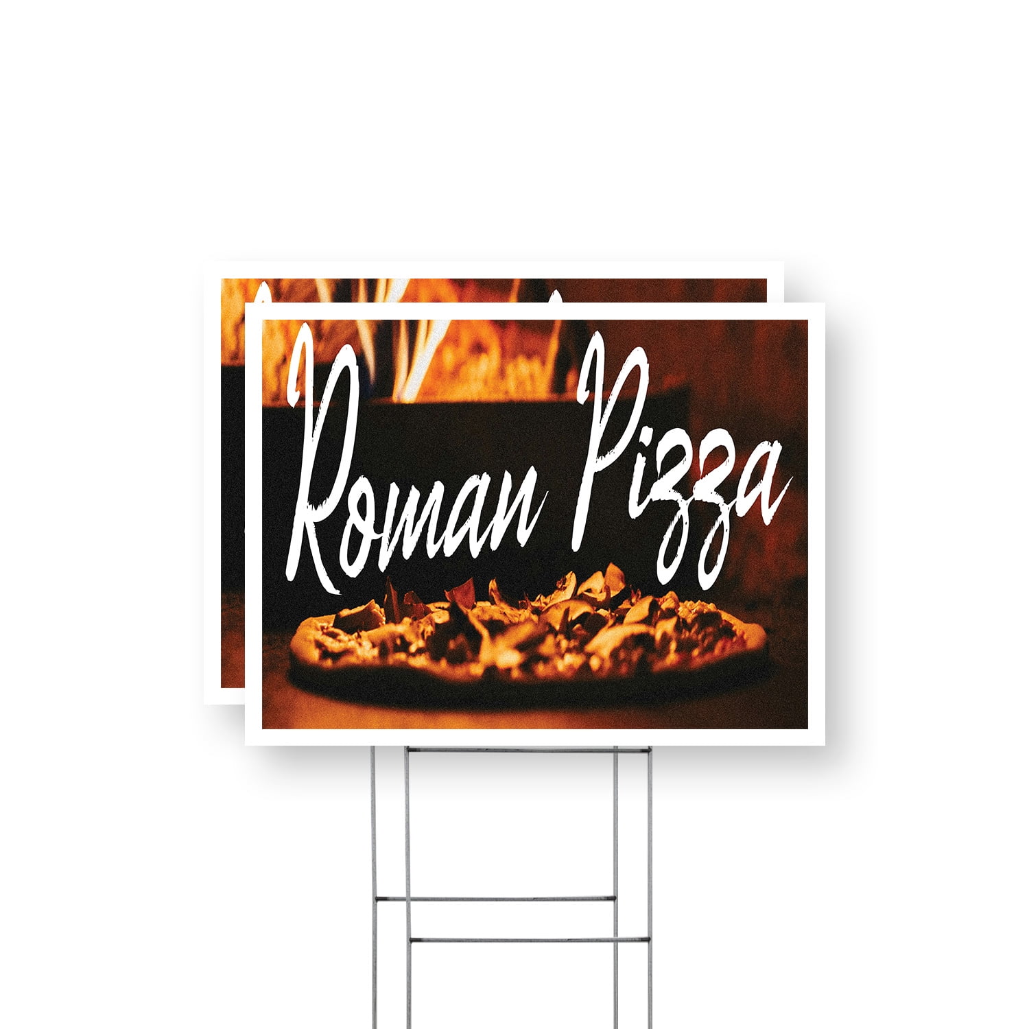 Roman Pizza Yard Sign 2 Pack of 12 Inch x 16 Inch Double Sided ...