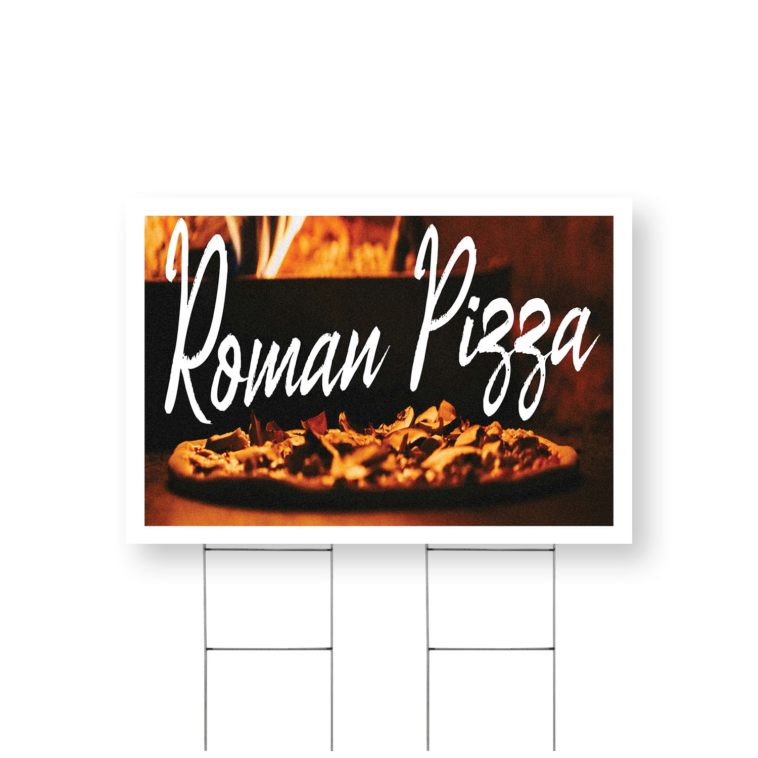 Roman Pizza Yard Sign 24 Inch x 36 Inch Single Sided Weatherproof Heavy ...