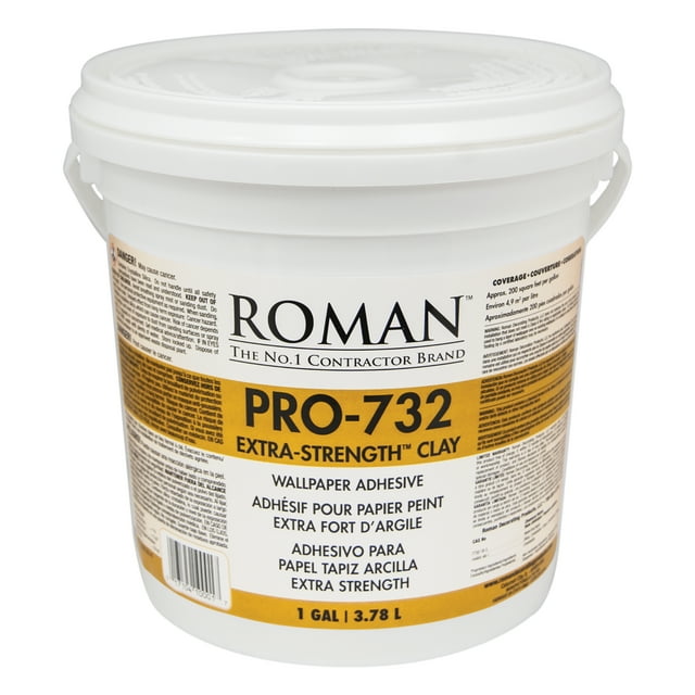 Roman Pro-732 Extra Strength Clay Wallpaper Adhesive, Tan, 1-gallon ...