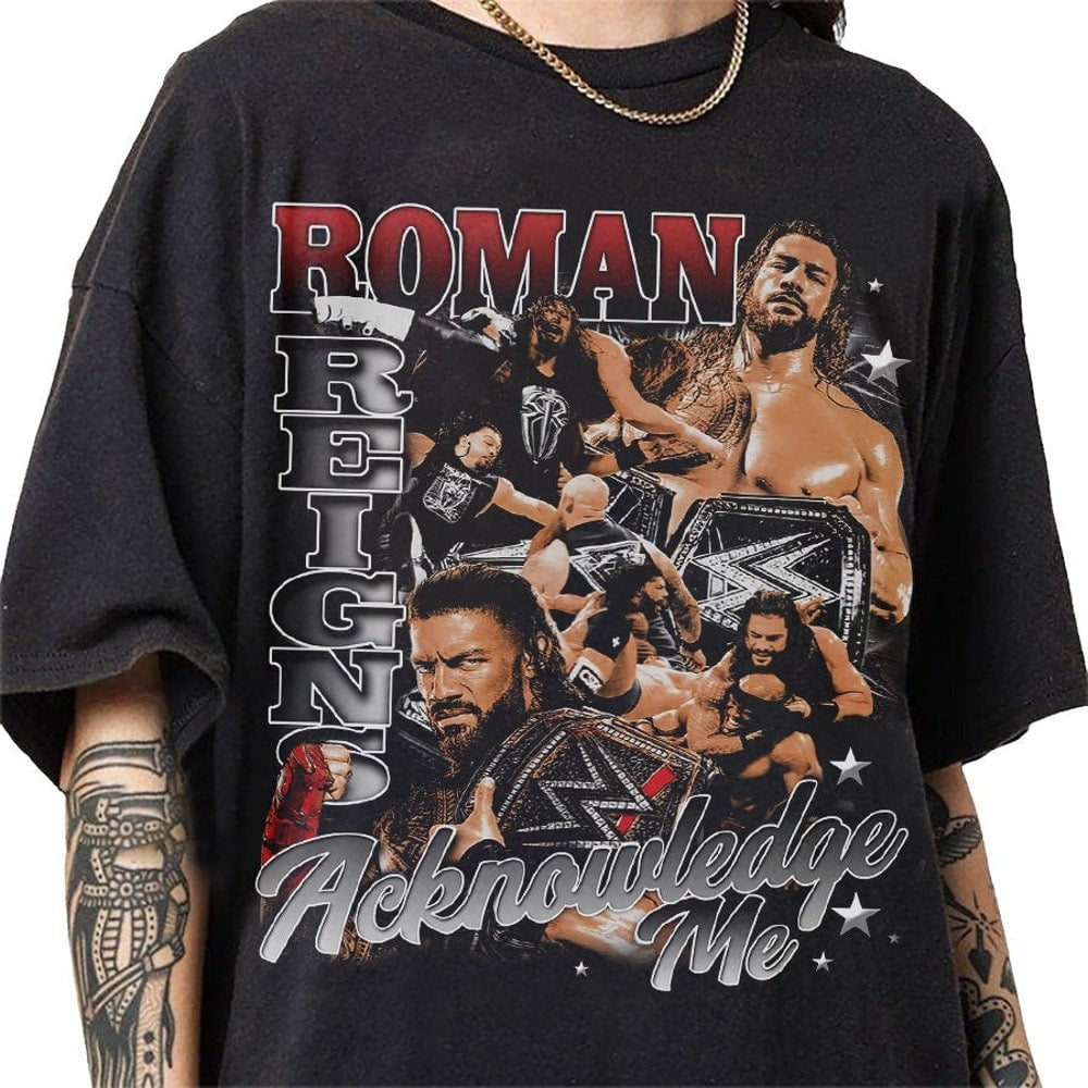 Roman Reigns 90s Vintage Bootleg Style Shirt, Classic Retro Graphic ...