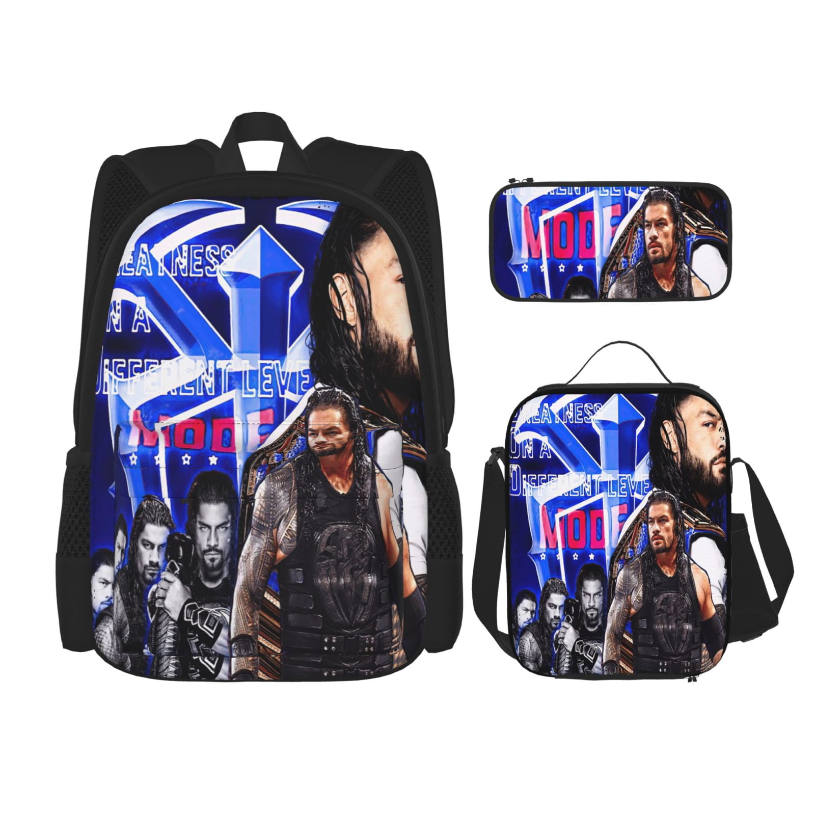 Roman Reigns Backpack 3 Pieces Set With Lunch Bag And Pencil Pouch ...