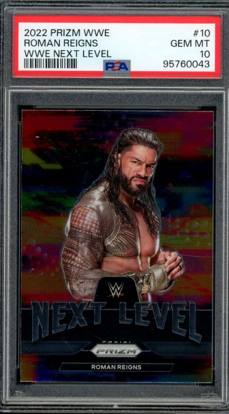 Roman Reigns Card 2022 Prizm WWE WWE Next Level (pop 7) #10 PSA 10 ...