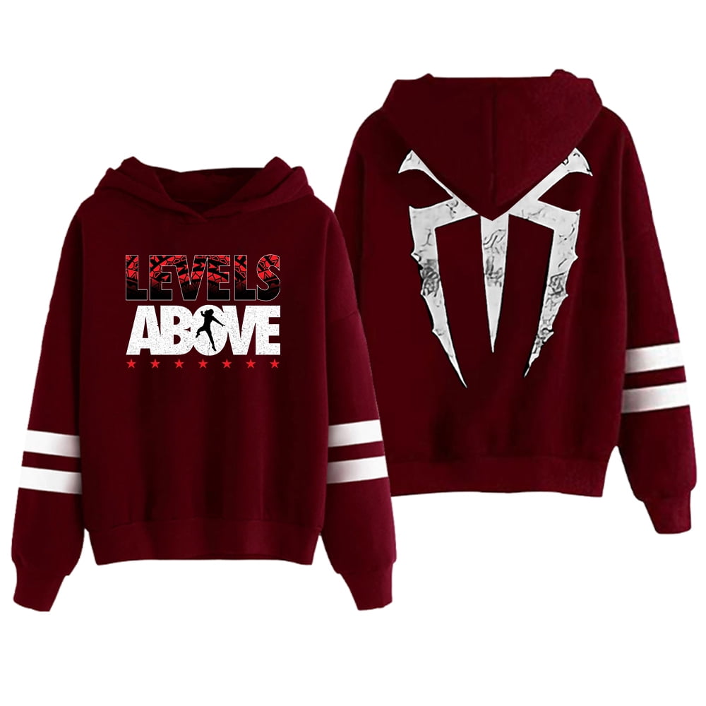 Roman Reigns Levels Above Hoodie Pocketless Parallel Bars Sleeve Streetwear Women Men Sweatshirt ...