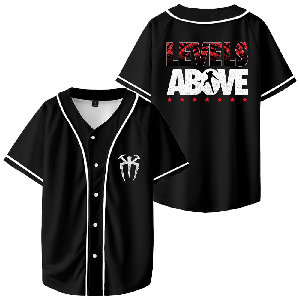Roman Reigns Levels Above Jersey Baseball Jacket V-Neck Short Sleeve ...