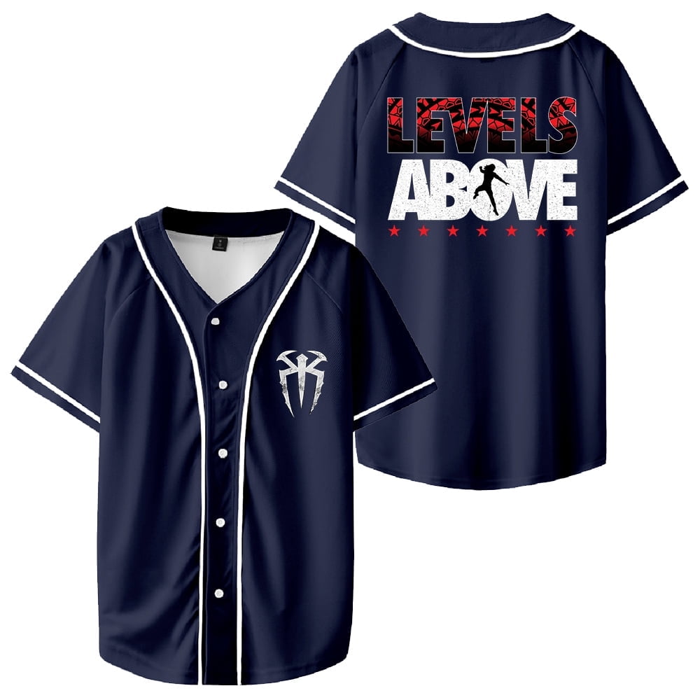 Roman Reigns Levels Above Merch Baseball Jacket Hip Hop Tops Men's And ...