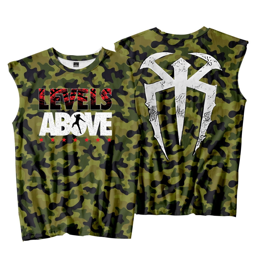 Roman Reigns Levels Above Tank Tops Sleeveless Sport Gym Vest Women Men ...