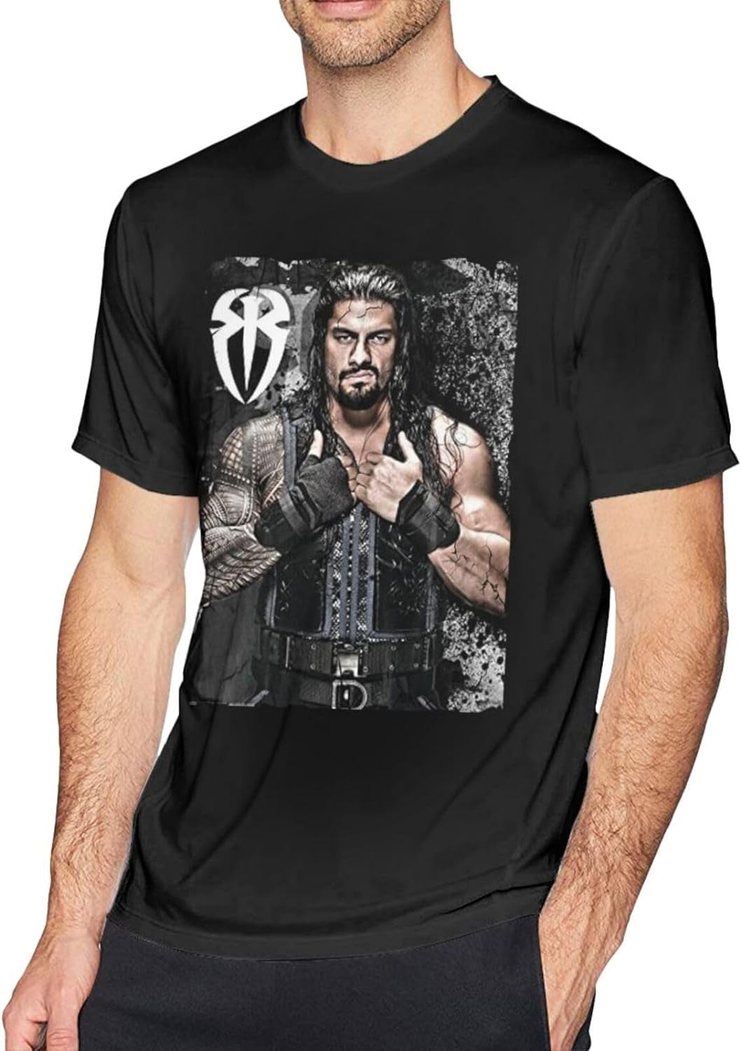 Roman Reigns Men's T-Shirt Fashion Crewneck Cotton Short Sleeve for Men ...
