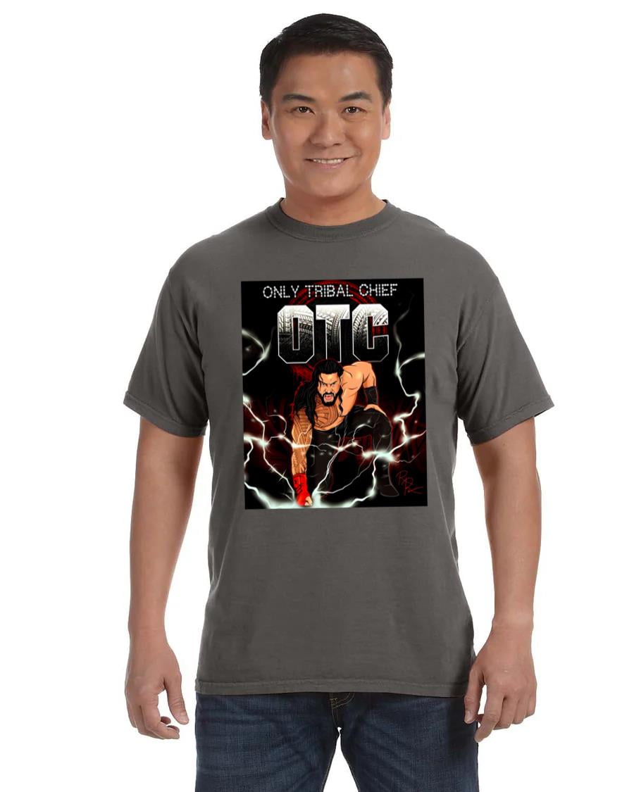 Roman Reigns OTC Black Only Tribal Chief Fan WWE !! Comfort Color T ...