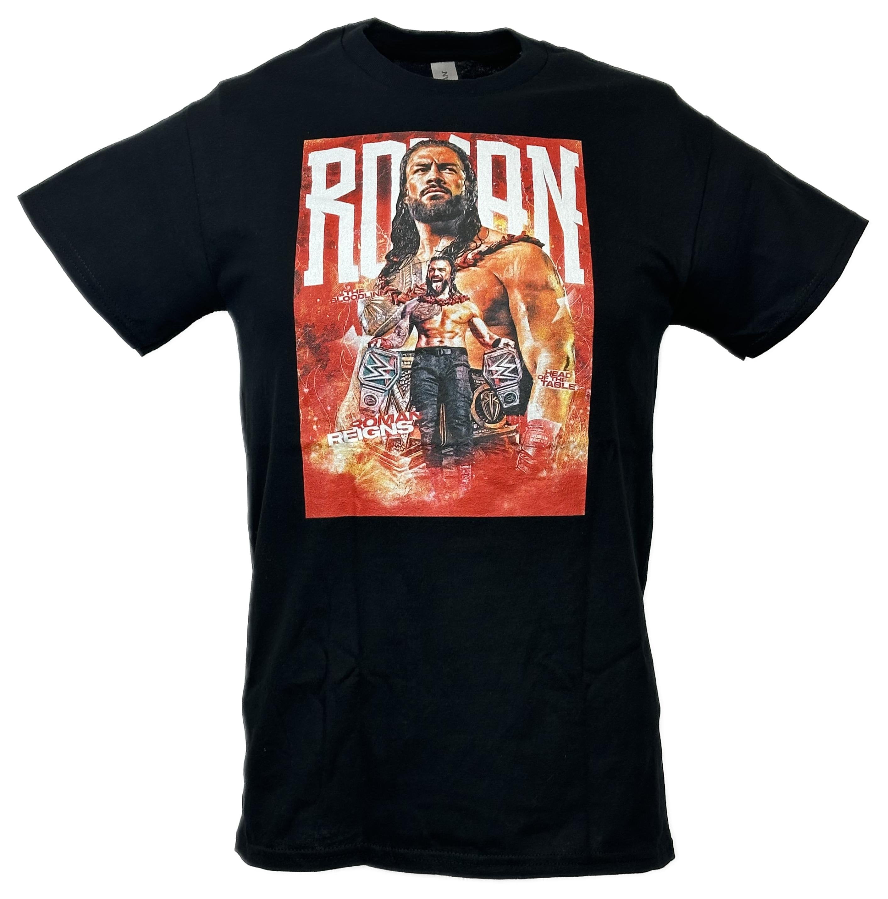 Roman Reigns Poster Print Black T-shirt - Walmart.com