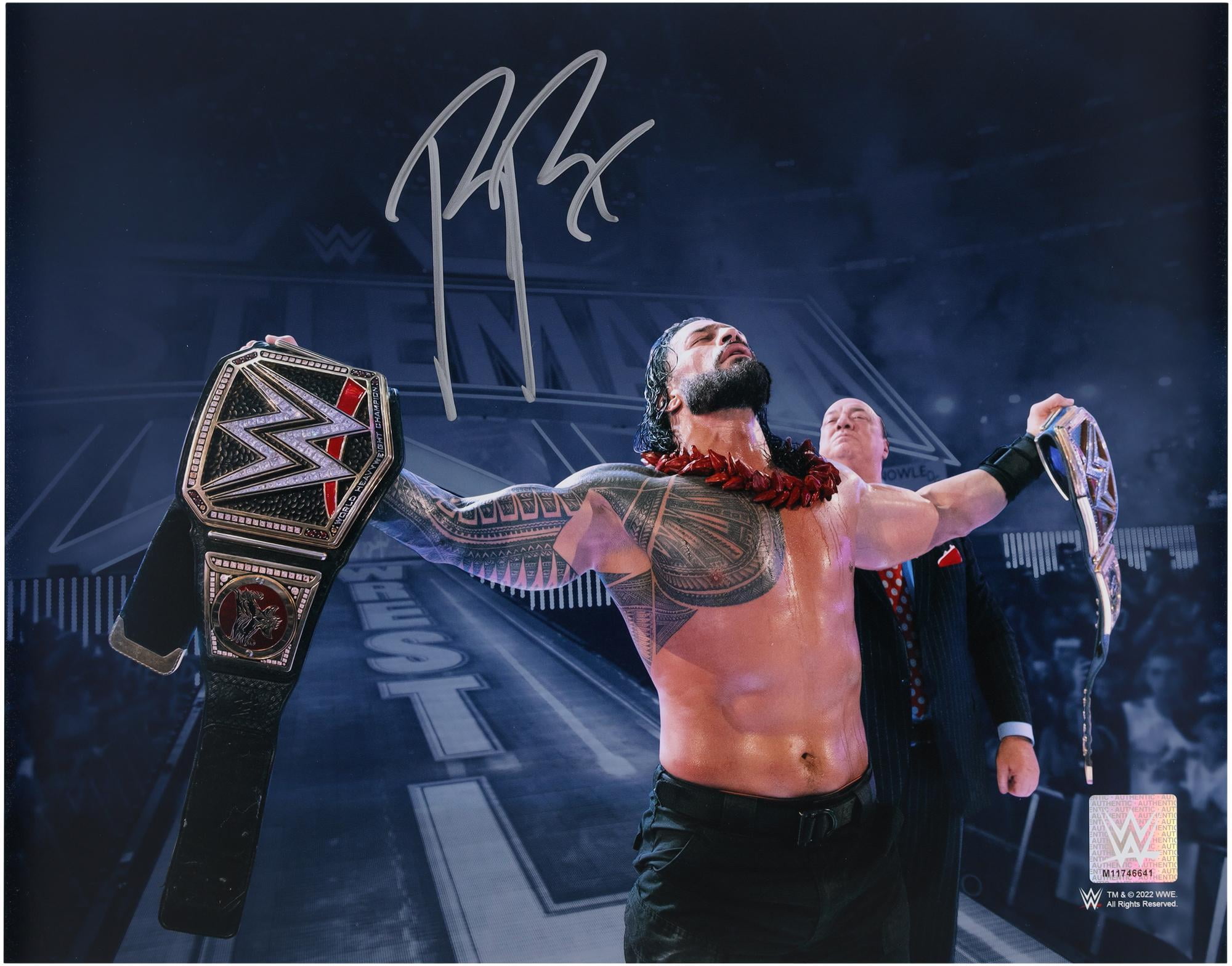 Roman Reigns WWE Autographed 11" x 14" WrestleMania 38 Spotlight ...