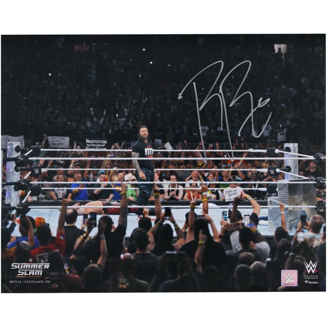 Roman Reigns WWE Autographed 16" x 20" 2024 SummerSlam Return ...