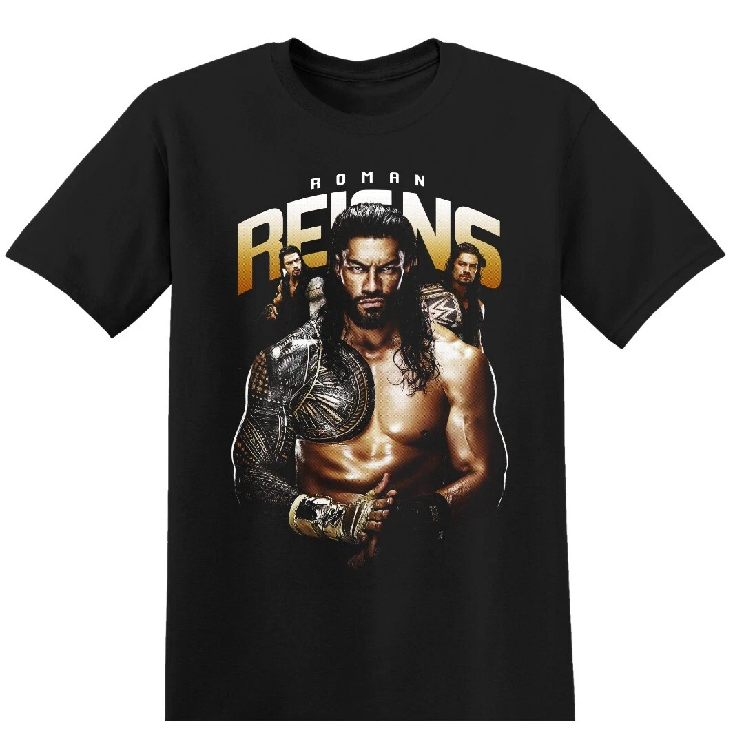 Roman Reigns Wrestling Cotton Crew Neck Tee, High Print, Black, Unisex ...