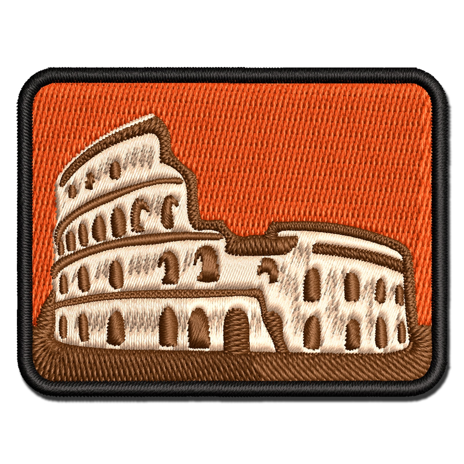 Roman Rome Colosseum Amphitheatre Italy Landmark Applique Multi-Color Embroidered Hook & Loop ...