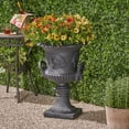 Roman Round Planter, Lightweight Concrete Outdoor Flower Pot with ...