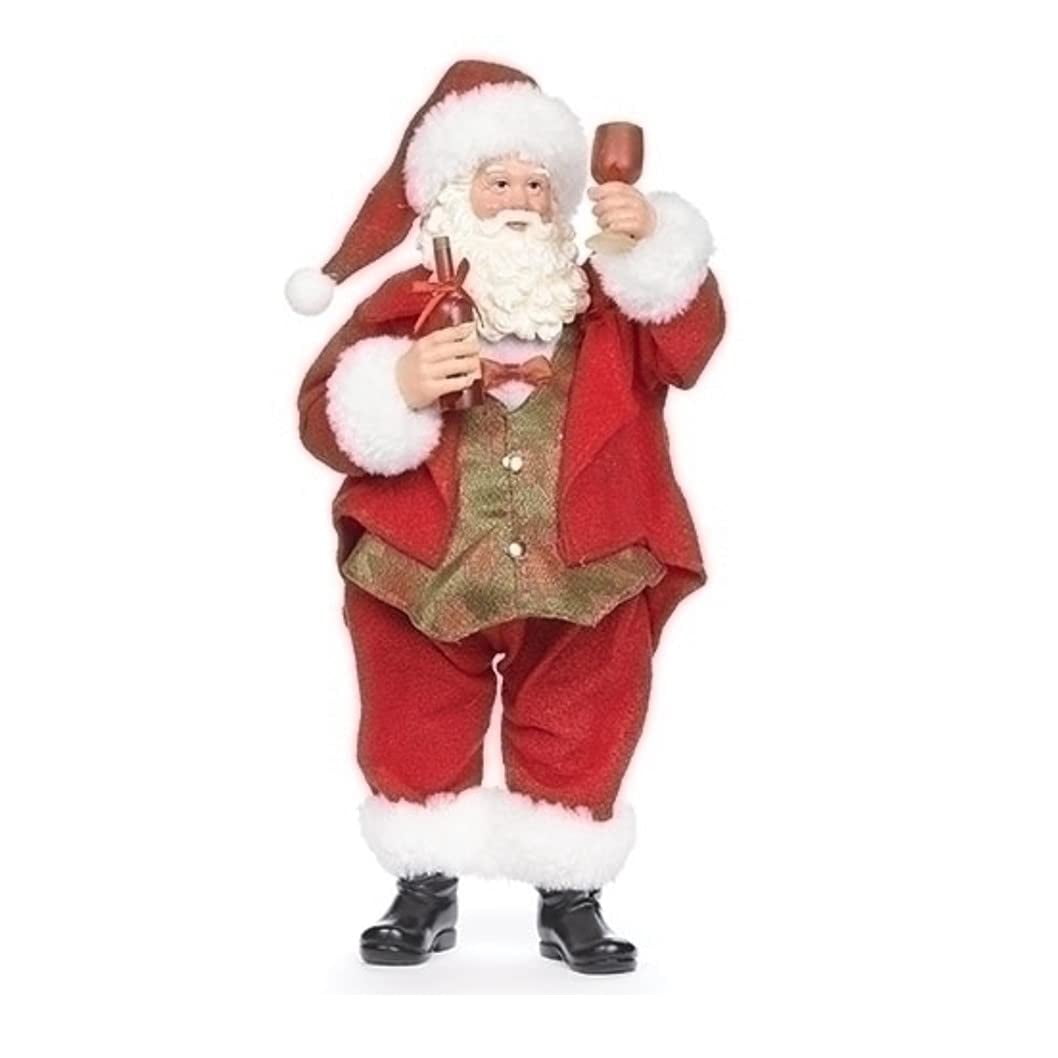 Roman Santa with Wine Figurine, 11-inch Height, Clothe Mache, Christmas ...