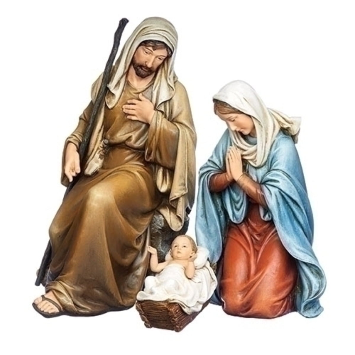 Roman Set of 3 Kneeling Holy Family Christmas Figurines 14.75 ...