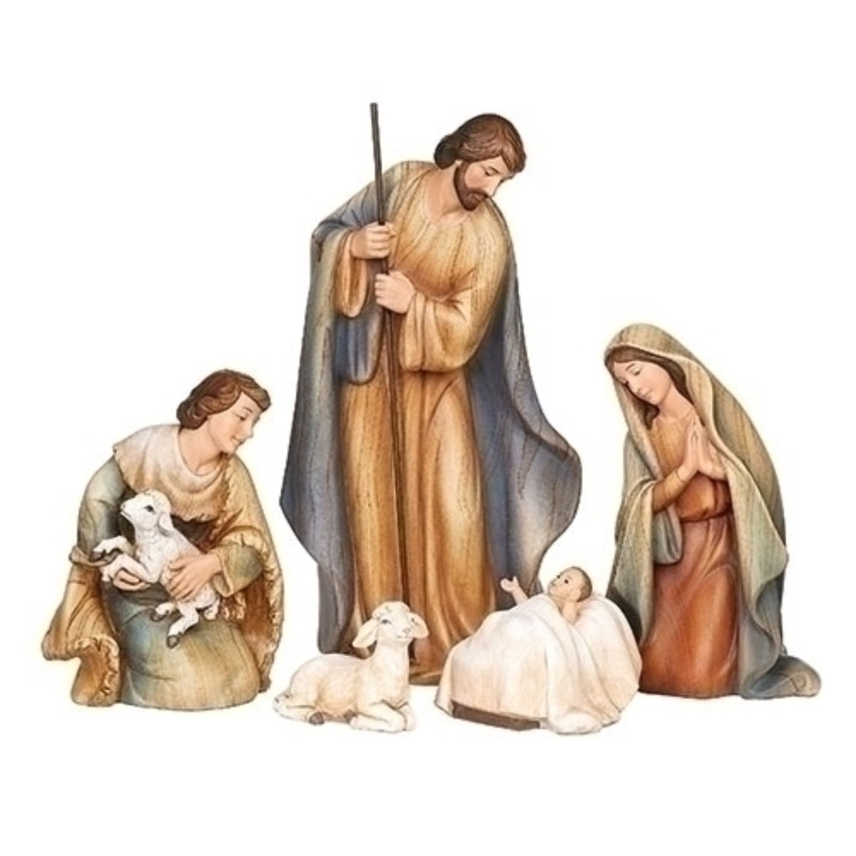 Roman Set of 5 Holy Family Nativity Christmas Tabletop Figurines 18.25 ...